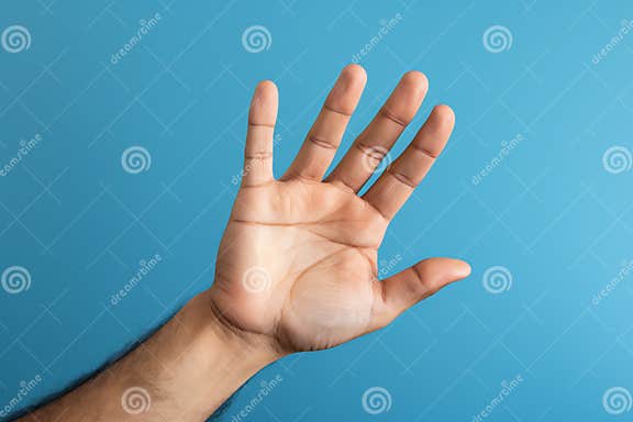 Talk To the Hand Hand Gesture on Blue Background Stock Illustration ...