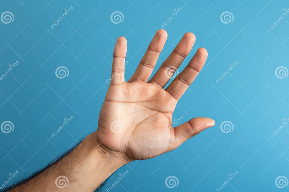 Talk To the Hand Hand Gesture on Blue Background Stock Illustration ...