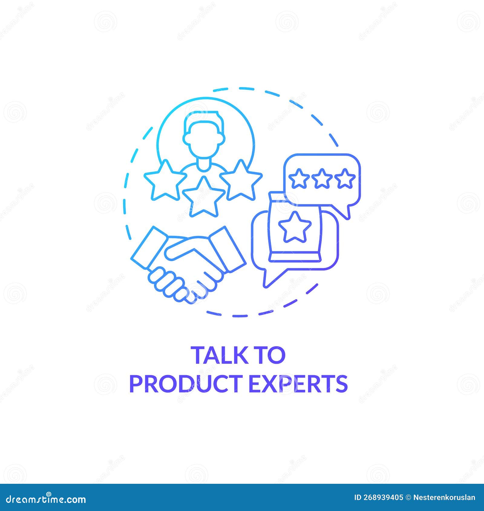 Talk To Product Experts Blue Gradient Concept Icon Stock Vector ...