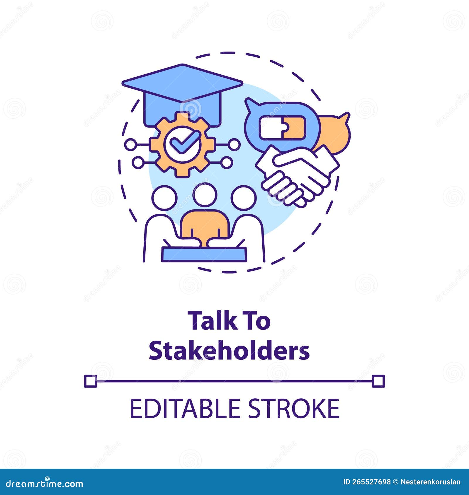 Stakeholders Concept With Icon Set Template Banner With Modern Blue ...