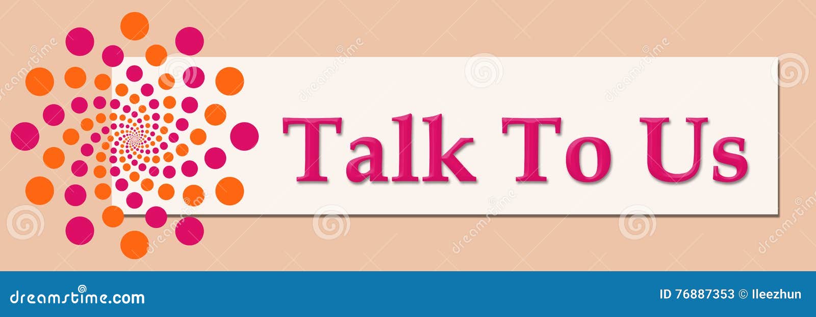 Talk To Us Pink Orange White Horizontal Stock Illustration ...