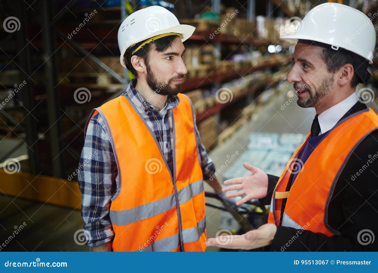 Talk of workers stock image. Image of plant, profession - 95513067
