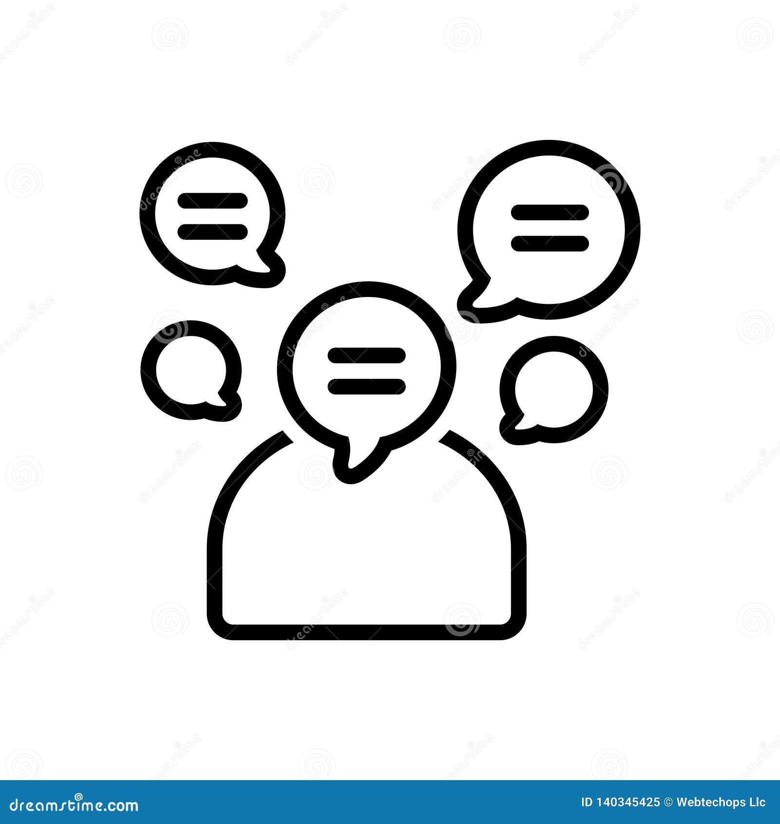 Black Line Icon for Talkative, Voluble and Chatty Stock Vector ...
