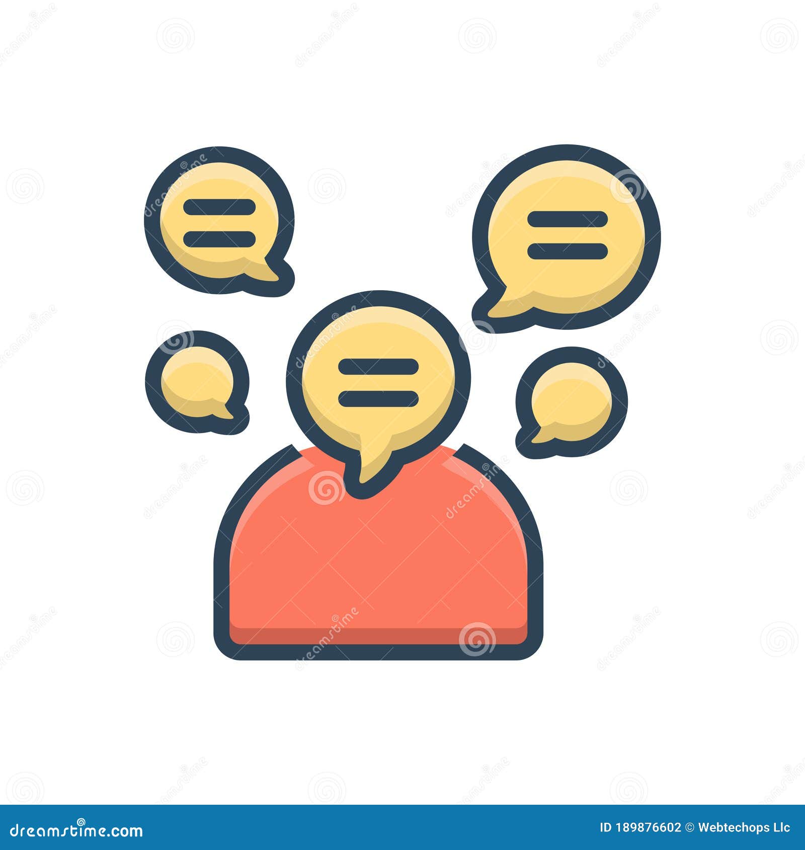 Color Illustration Icon for Talkative, Chatty and Garrulous Stock ...