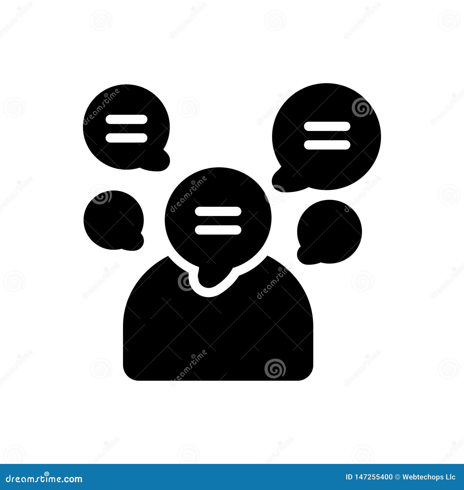 Black Solid Icon for Talkative, Chatty and Voluble Stock Vector ...