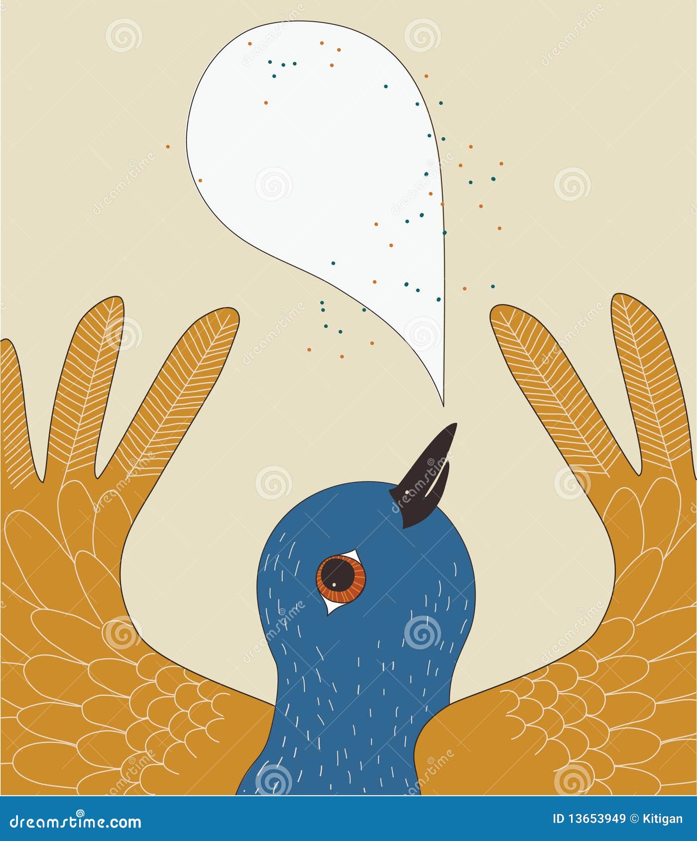 Talking Bird stock vector. Illustration of voice, fantasy - 13653949