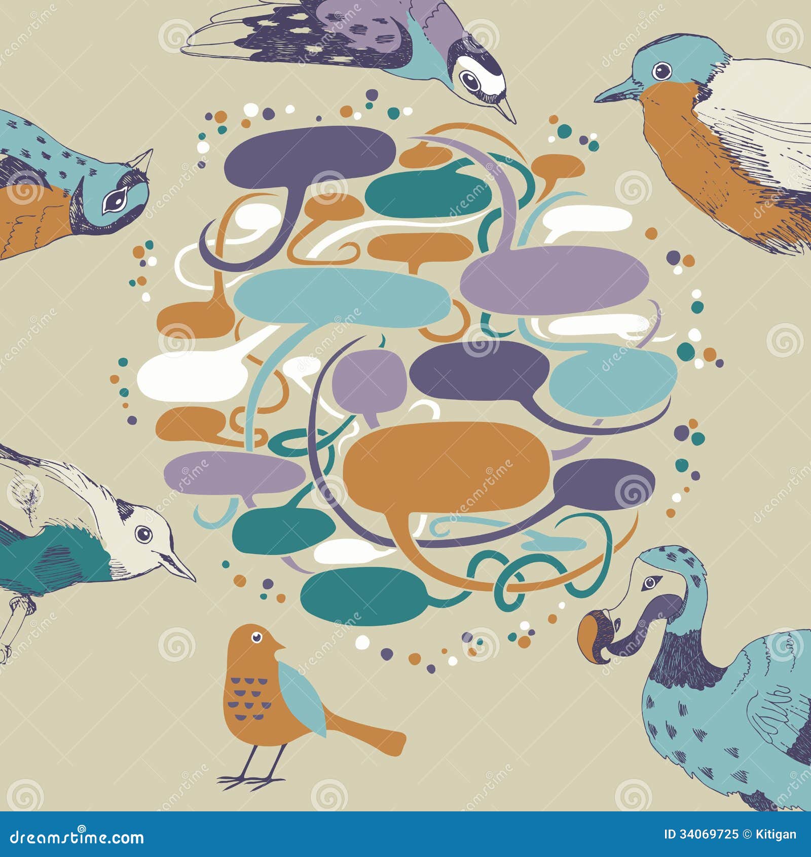 Talking Birds stock vector. Illustration of message, concepts - 34069725