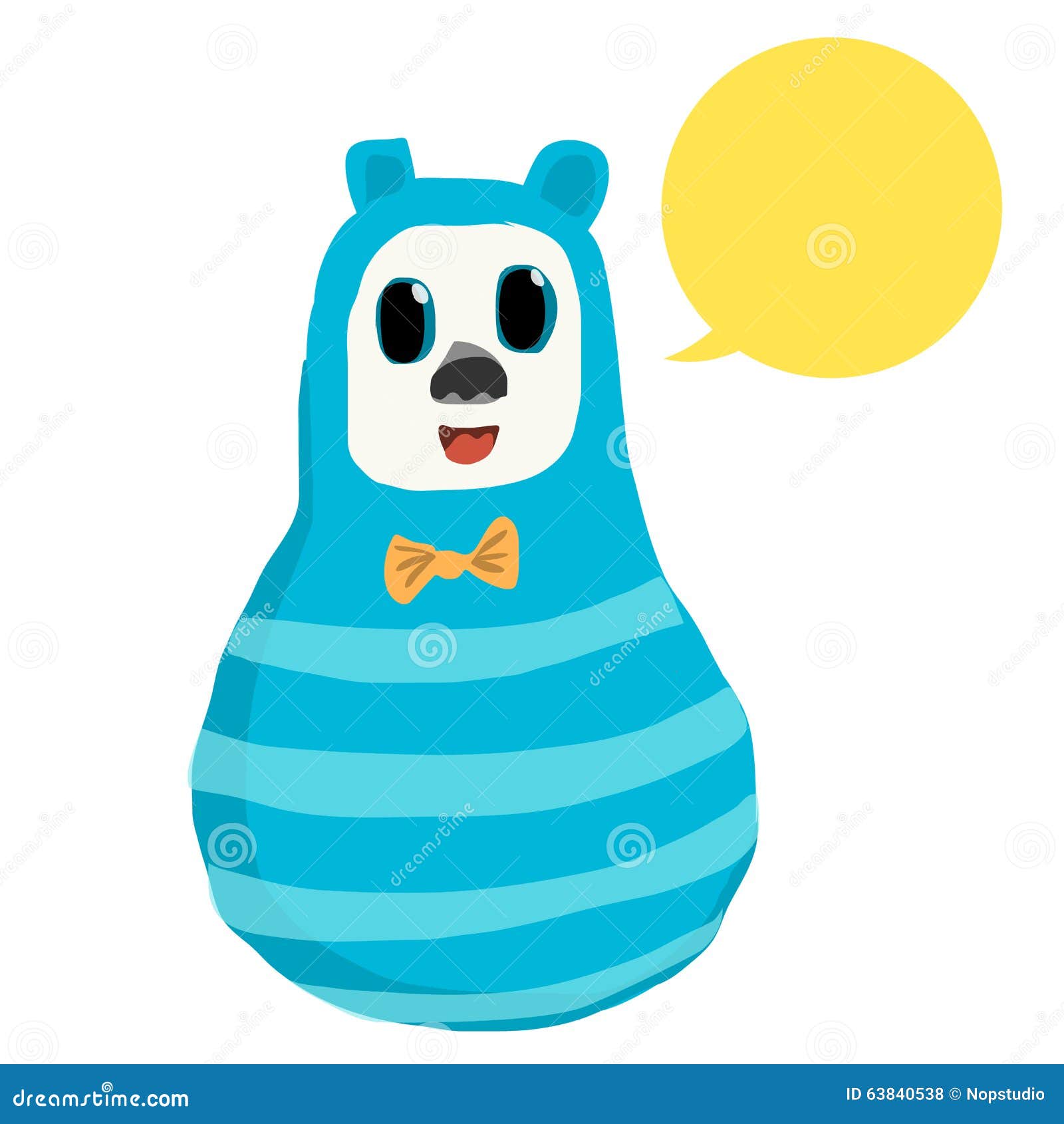 Talking blue bear stock vector. Illustration of sketching - 63840538