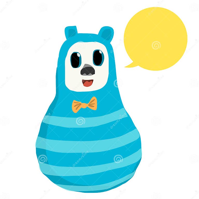 Talking blue bear stock vector. Illustration of sketching - 63840538