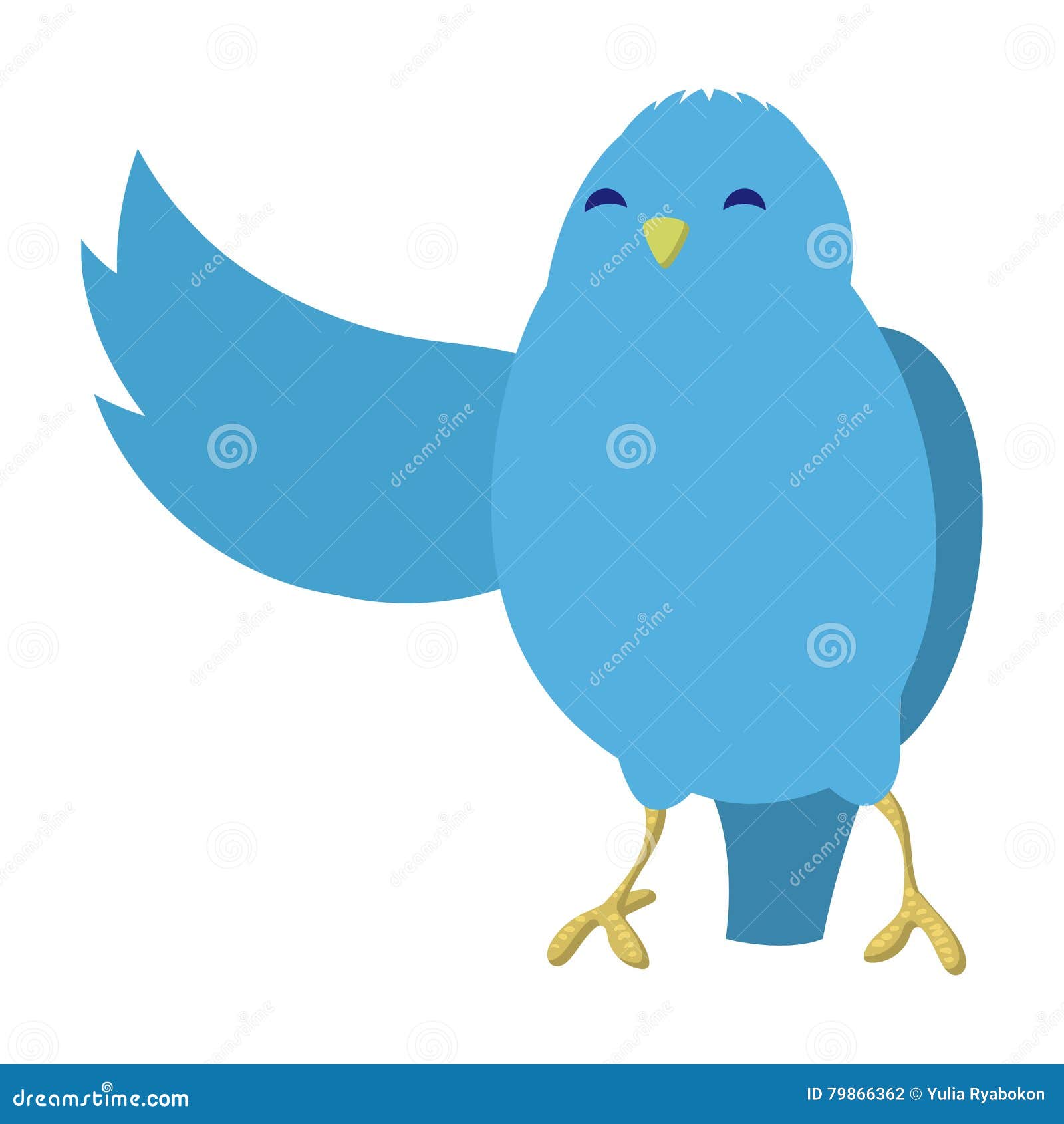 Talking Blue Bird Illustration Stock Vector - Illustration of happy ...