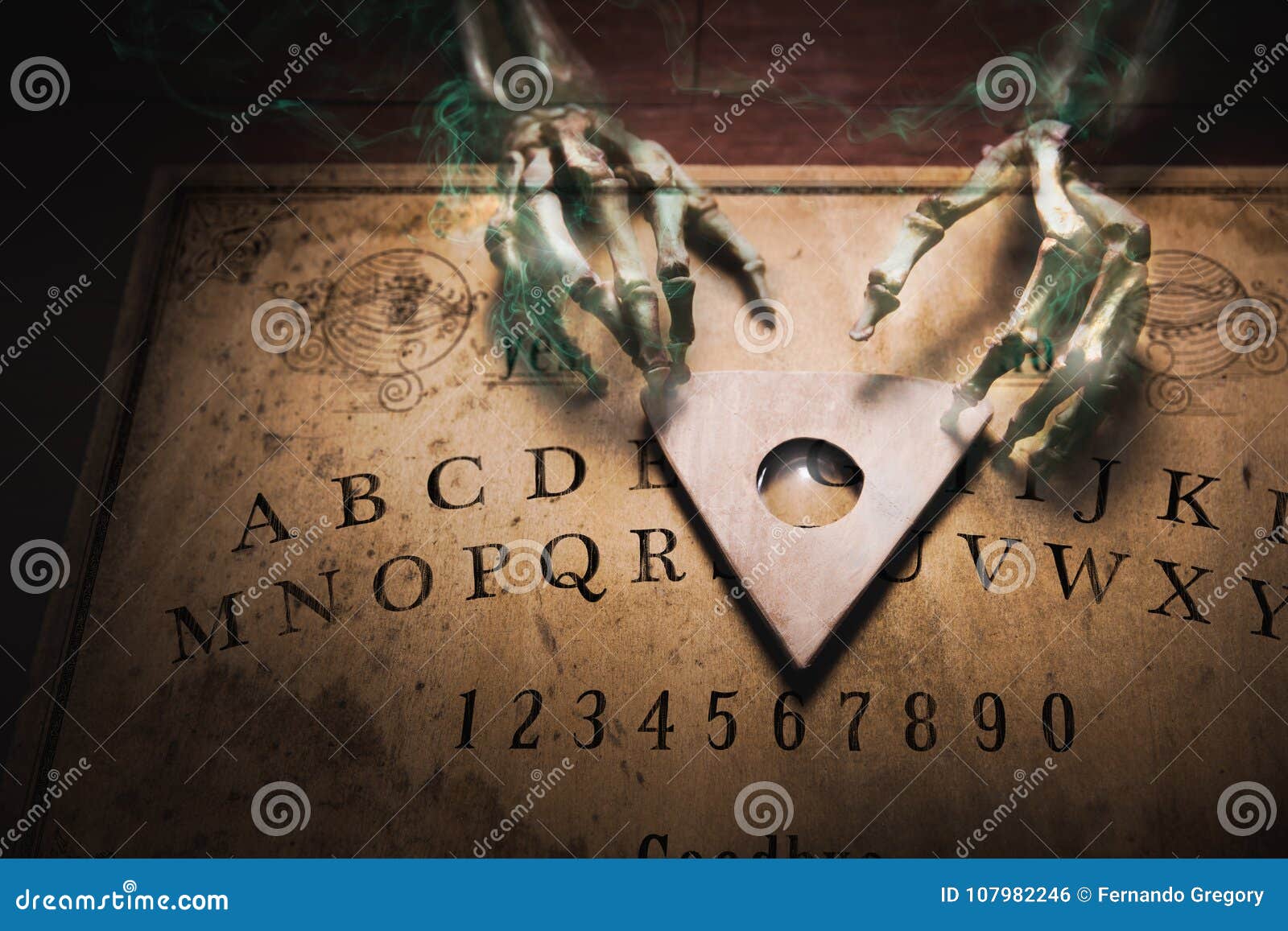 Talking Board and Planchette Stock Photo - Image of drawing, ghost ...