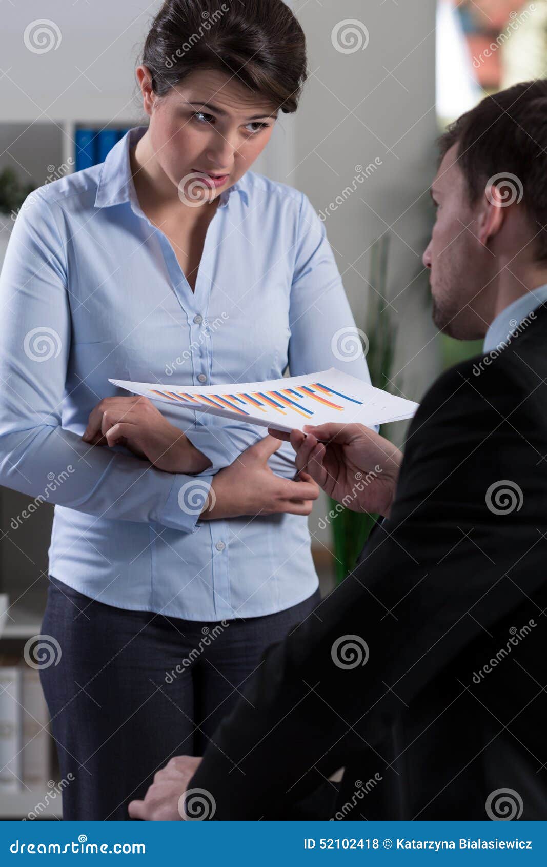 Talking with Boss about Job Effects Stock Photo - Image of fright ...