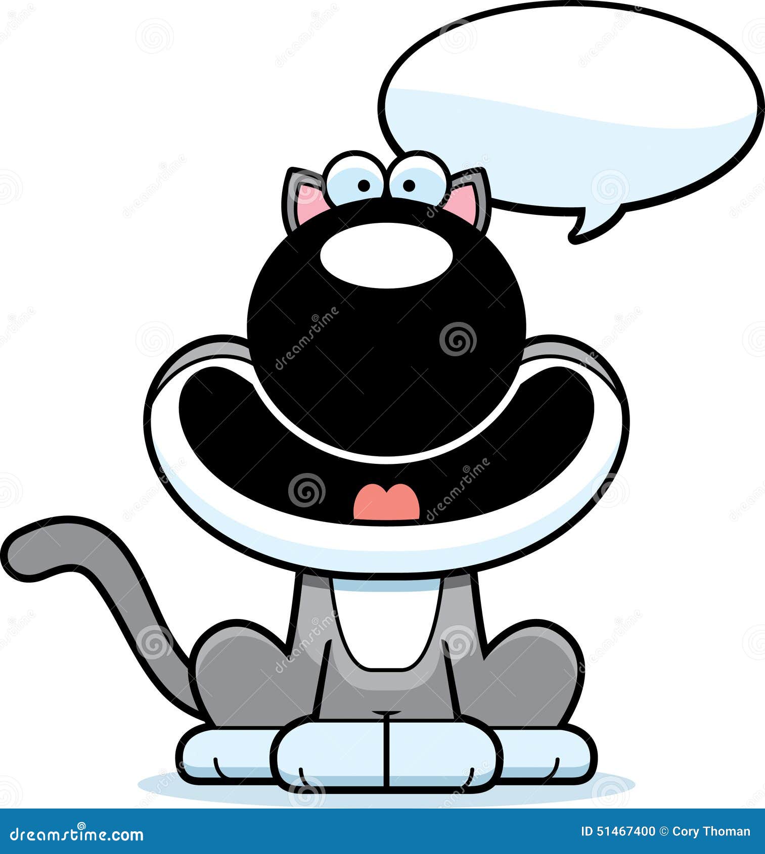 Talking Cartoon Cat stock vector. Illustration of bubble - 51467400