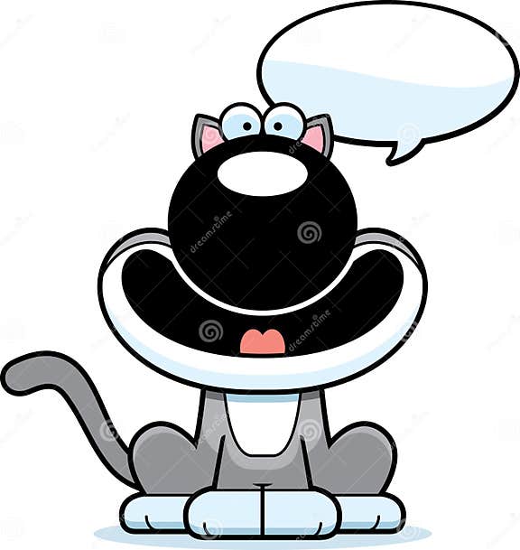 Talking Cartoon Cat stock vector. Illustration of bubble - 51467400