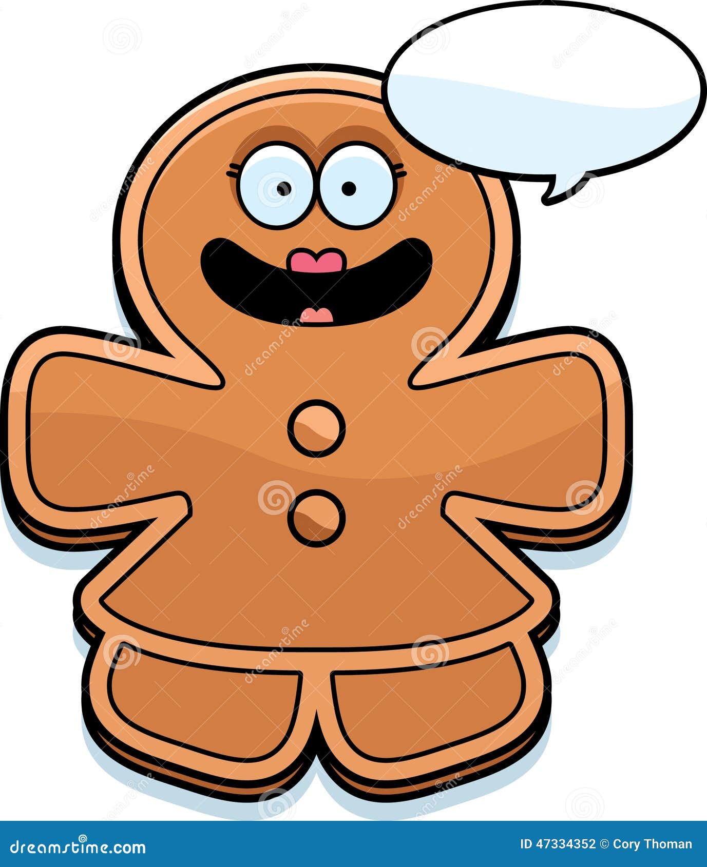 Talking Cartoon Gingerbread Woman Stock Vector - Illustration of vector ...