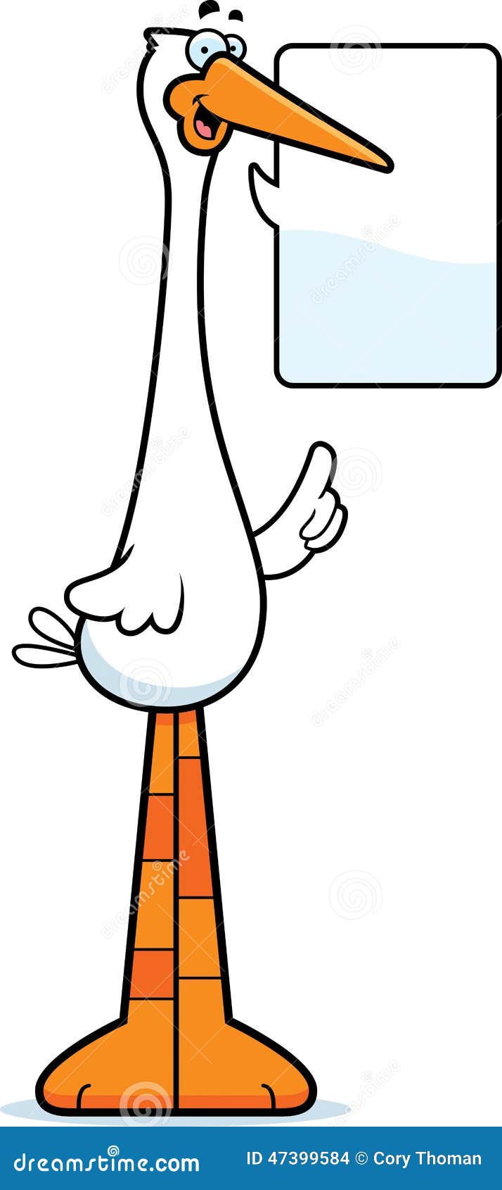 Talking Cartoon Stork stock vector. Illustration of stork - 47399584
