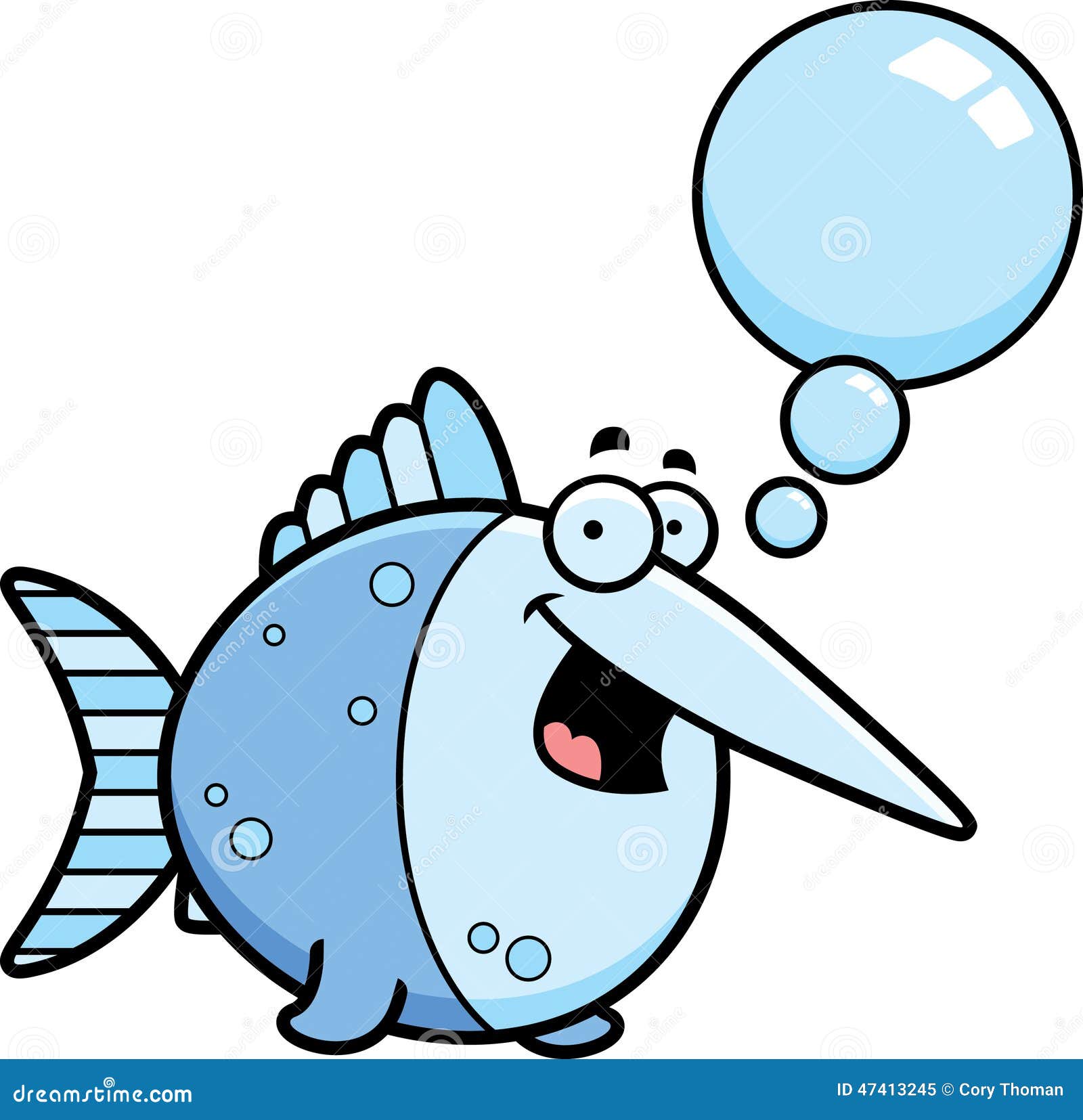 Talking Cartoon Swordfish stock vector. Illustration of bubble - 47413245