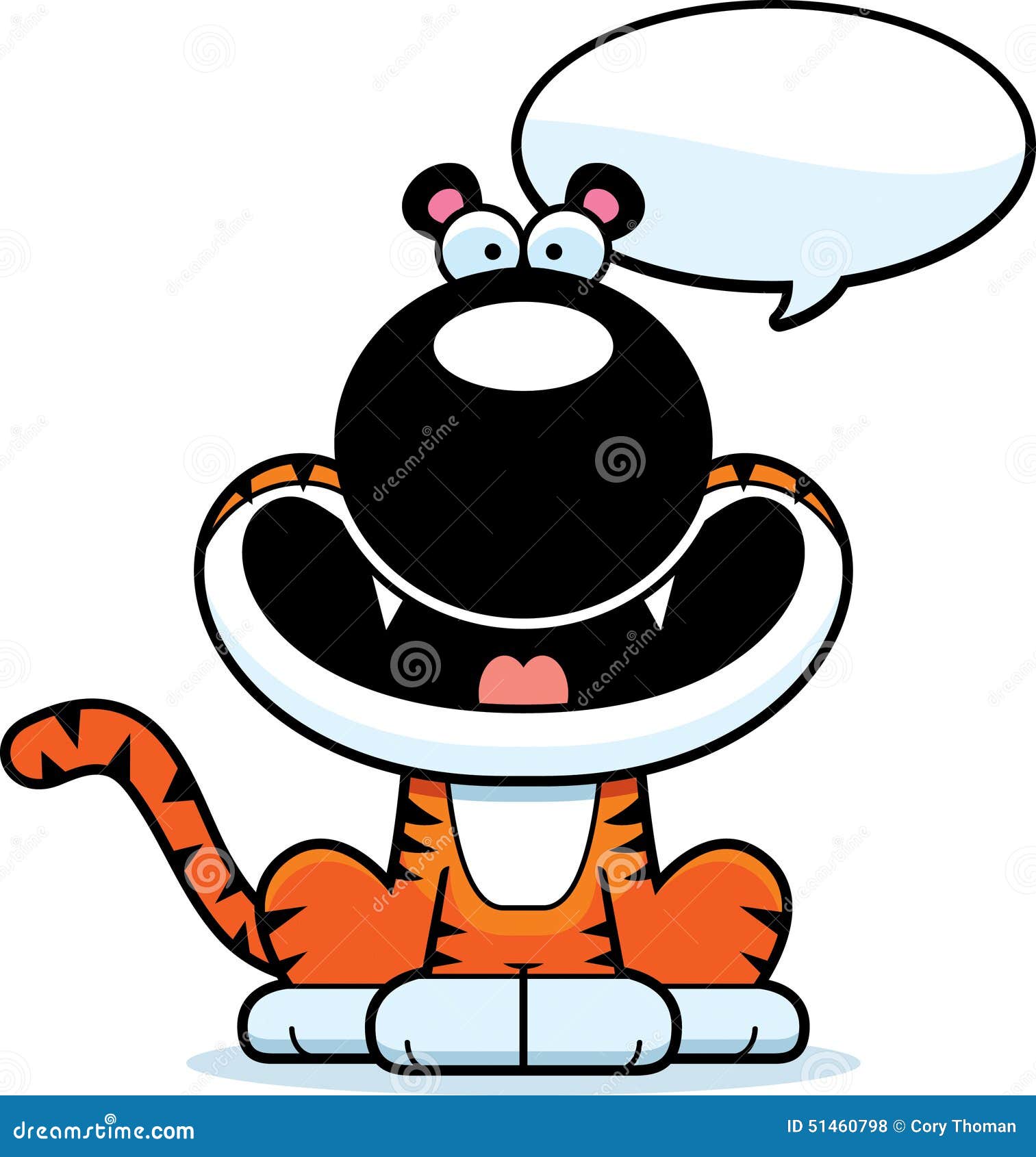 Talking Cartoon Tiger stock vector. Illustration of smiling - 51460798