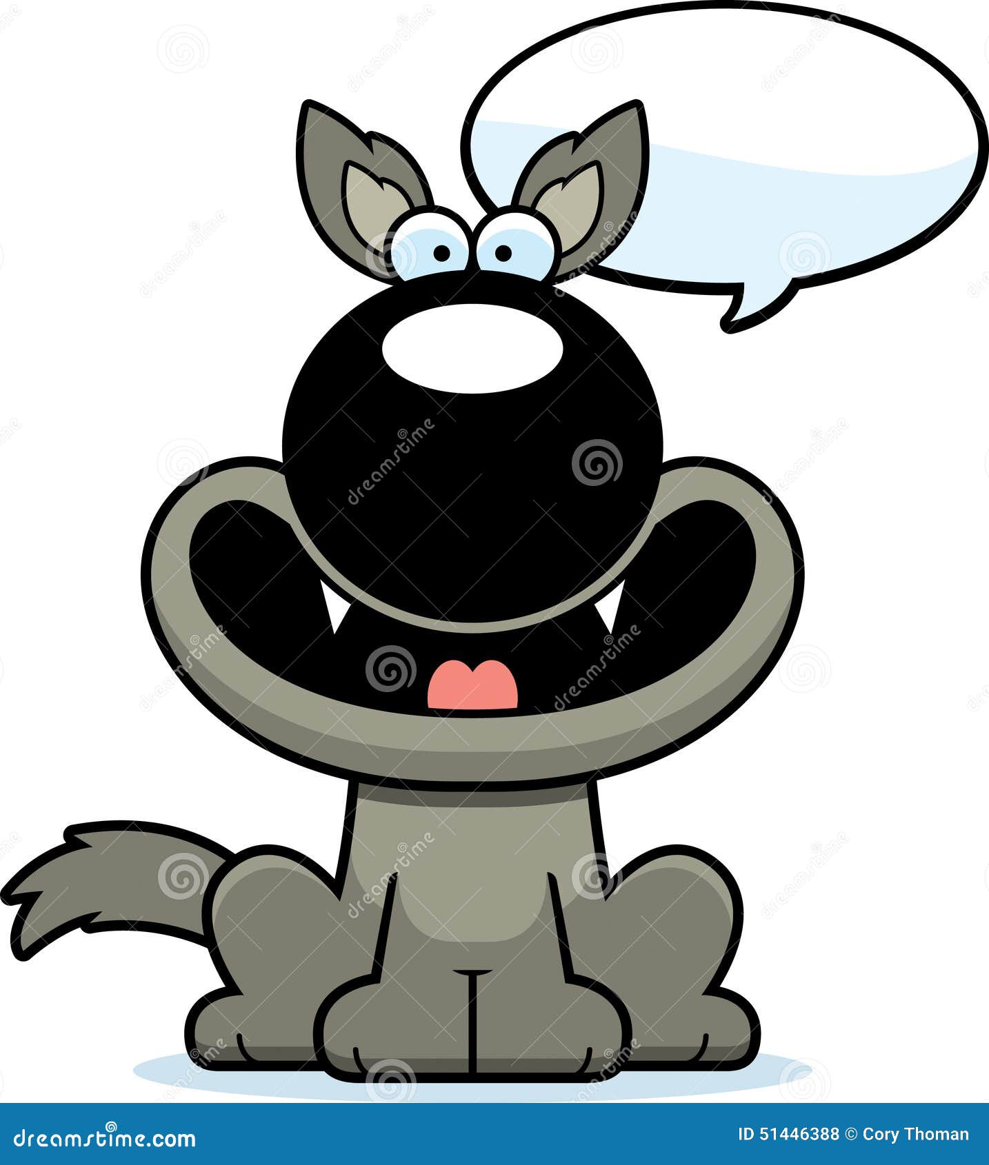 Talking Cartoon Wolf stock vector. Illustration of happy - 51446388