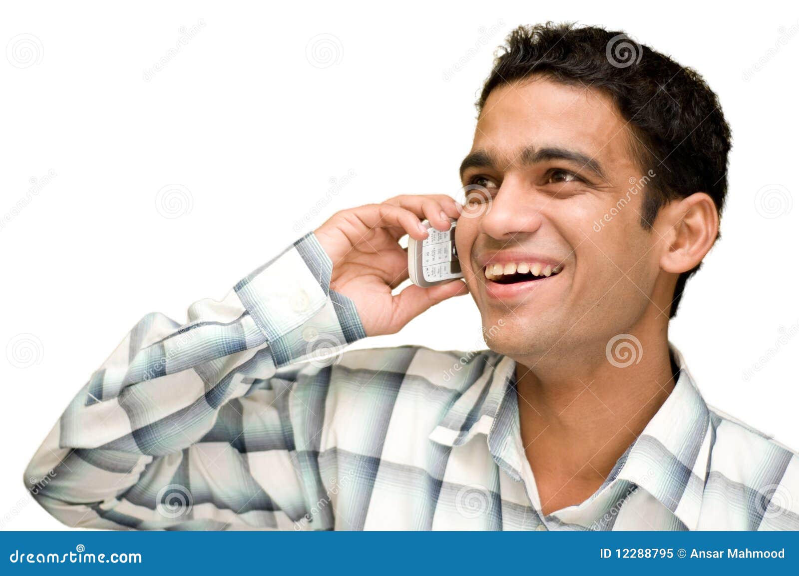 Talking on cell phone stock image. Image of portrait - 12288795