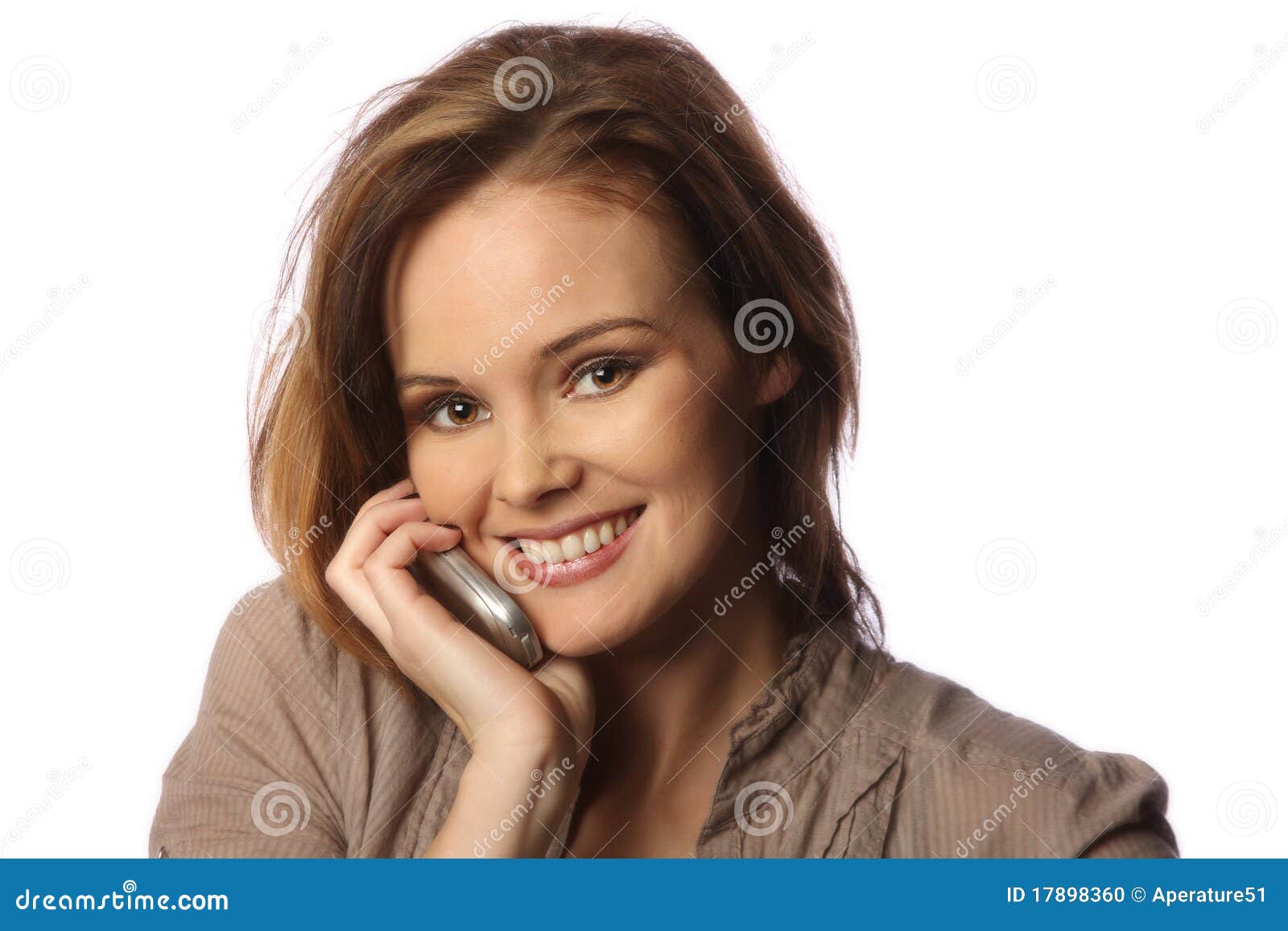 Talking on cell phone stock photo. Image of mobile, text - 17898360