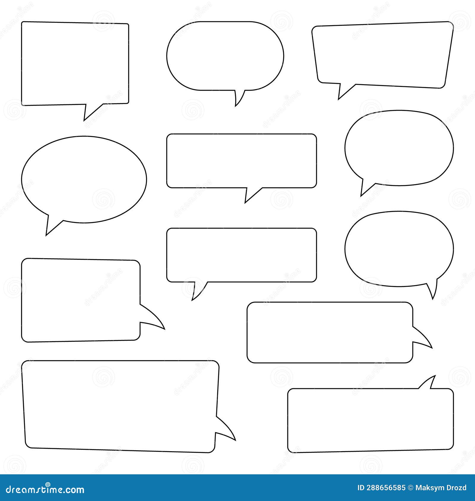 Talking Cloud Icons Set. Vector. Stock Illustration - Illustration of speak, bubble: 288656585