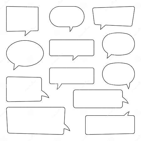 Talking Cloud Icons Set. Vector. Stock Illustration - Illustration of ...