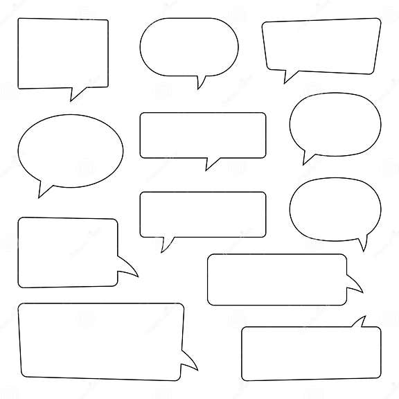 Talking Cloud Icons Set. Vector. Stock Illustration - Illustration of ...