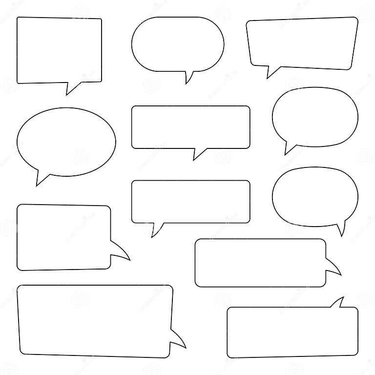 Talking Cloud Icons Set. Vector. Stock Illustration - Illustration of ...