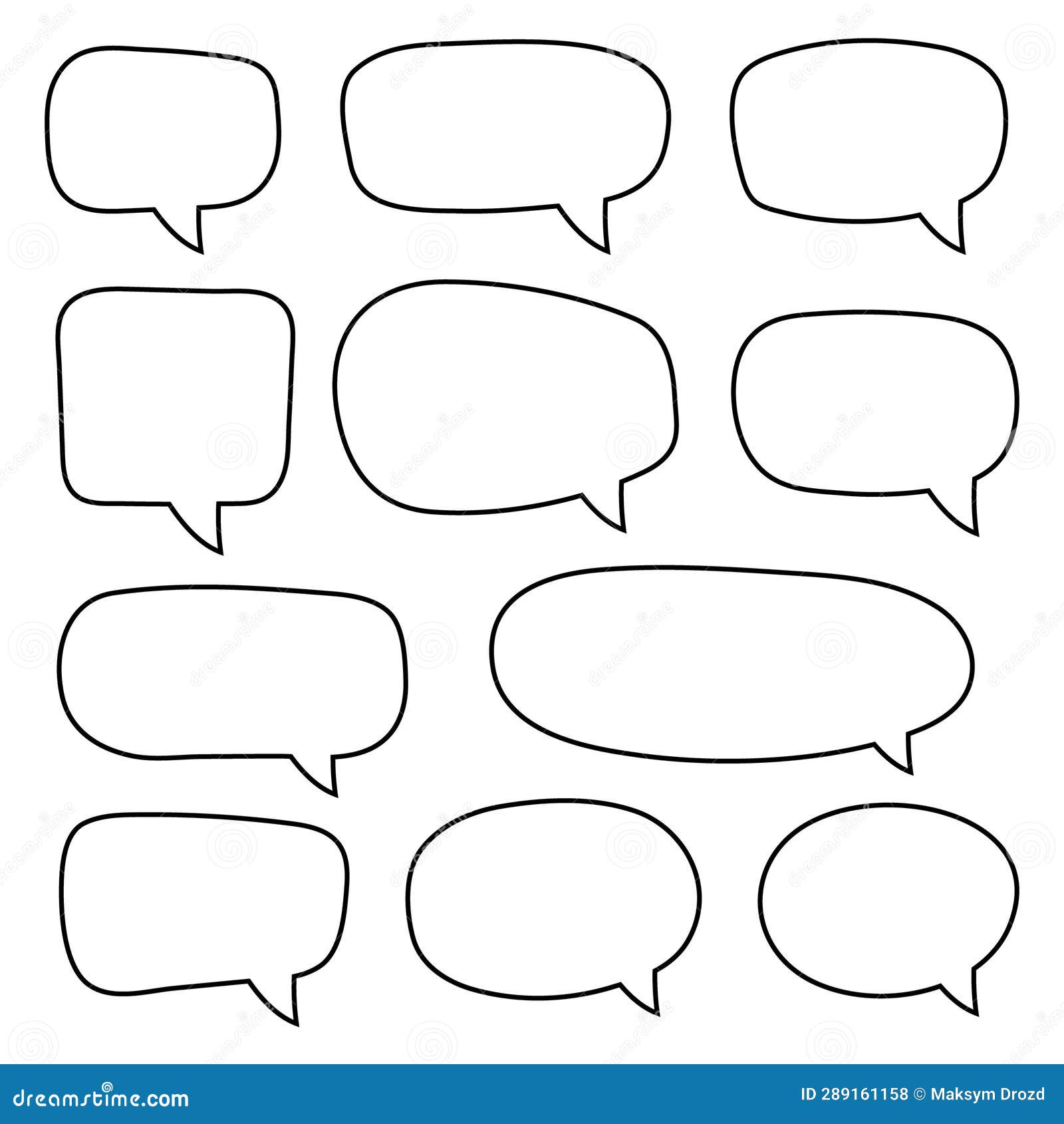 Talking cloud icons set. stock illustration. Illustration of speak ...