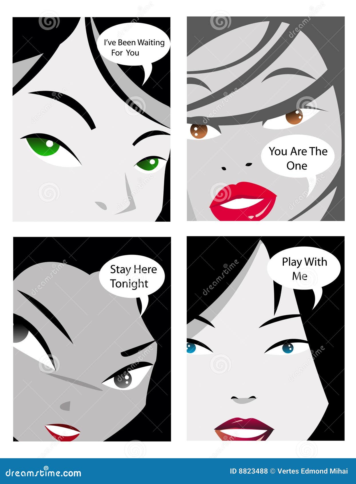 Talking comic girls stock vector. Illustration of speaking - 8823488