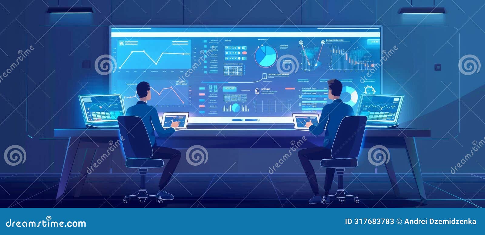 Talking with Computer Science Engineer and Using Big Screen Display To ...