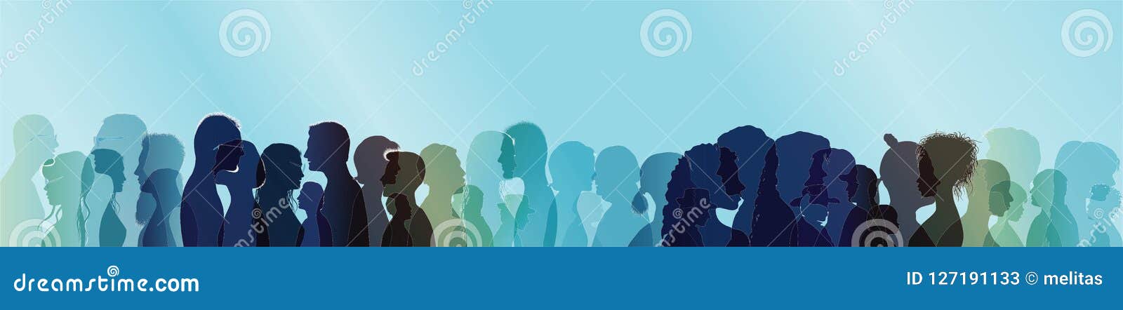 Talking Crowd. People Talking. Dialogue Between People. Colored ...