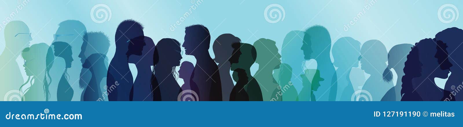 Talking Crowd. People Talking. Dialogue between People. Colored ...