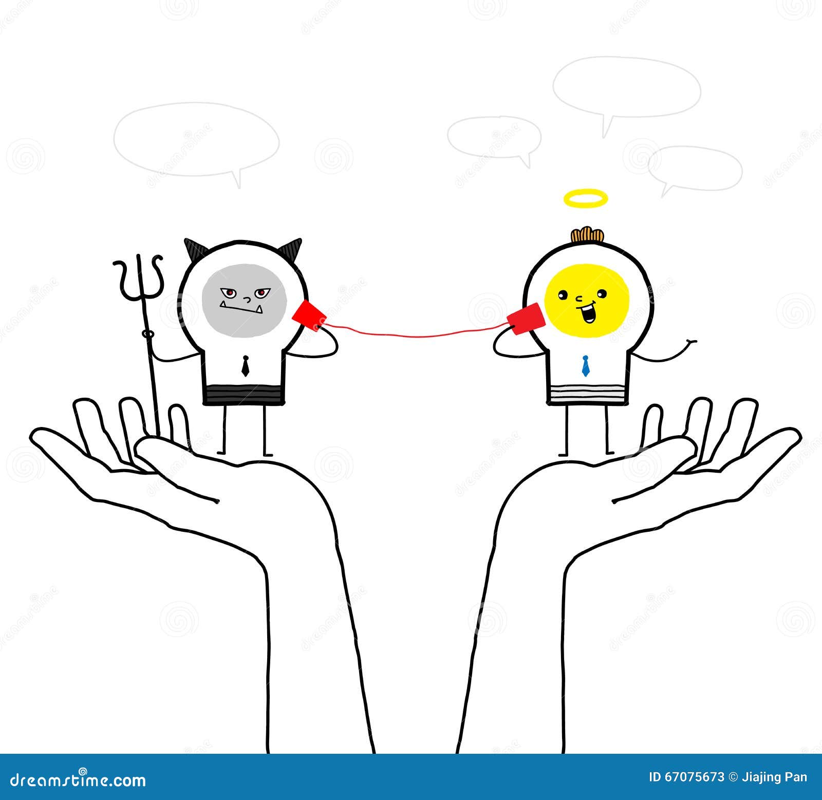 Talking with Devil stock illustration. Illustration of evil - 67075673