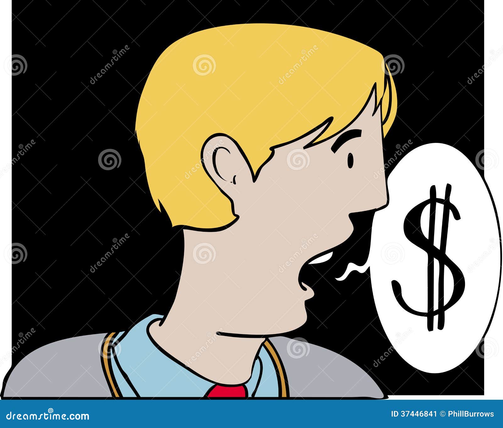Talking dollars stock vector. Illustration of businessman - 37446841