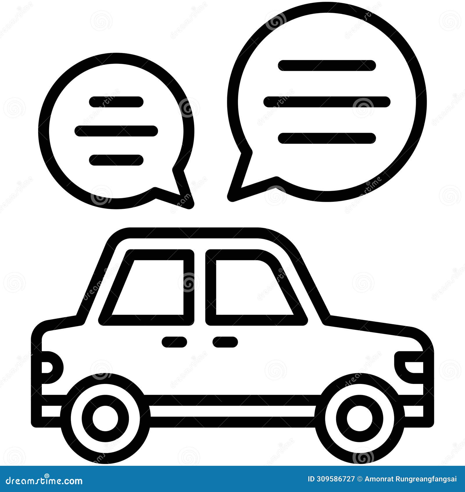 Talking while Driving Line Icon, Car Accident and Safety Related Vector ...