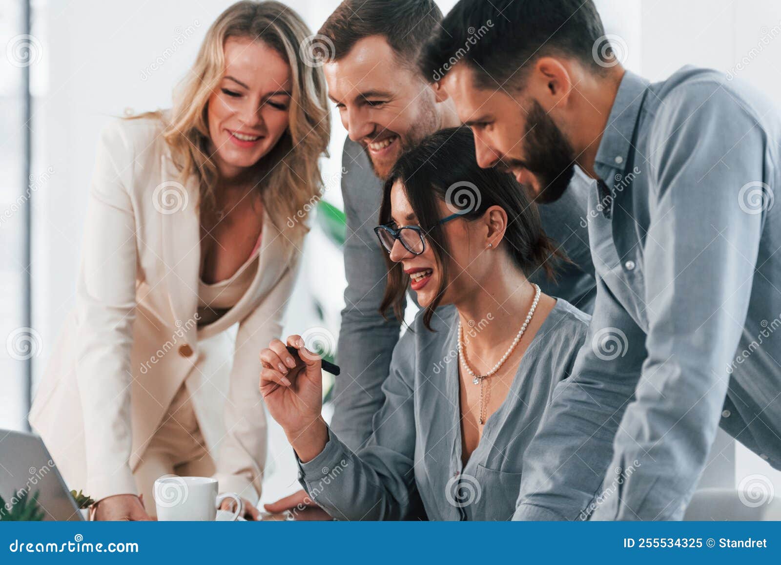 Talking with Each Other. Group of Business People that Working on the ...