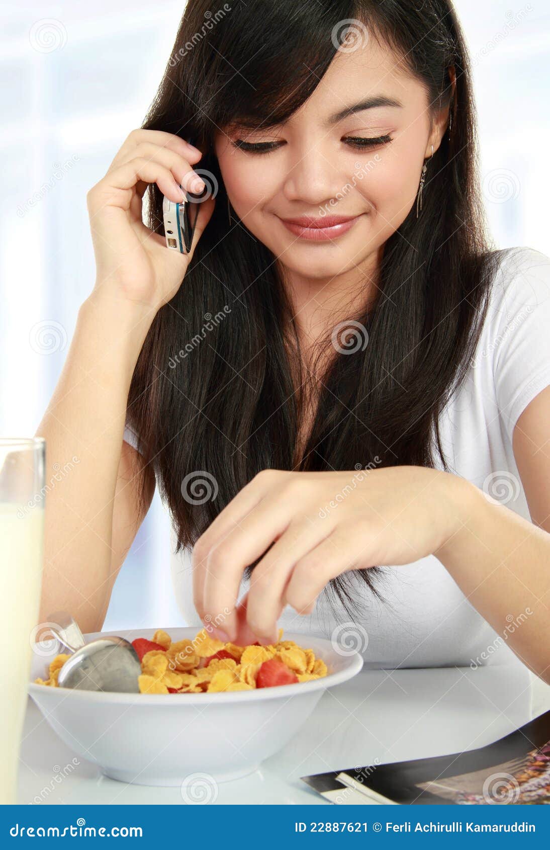 Talking and eating stock image. Image of adult, holding - 22887621