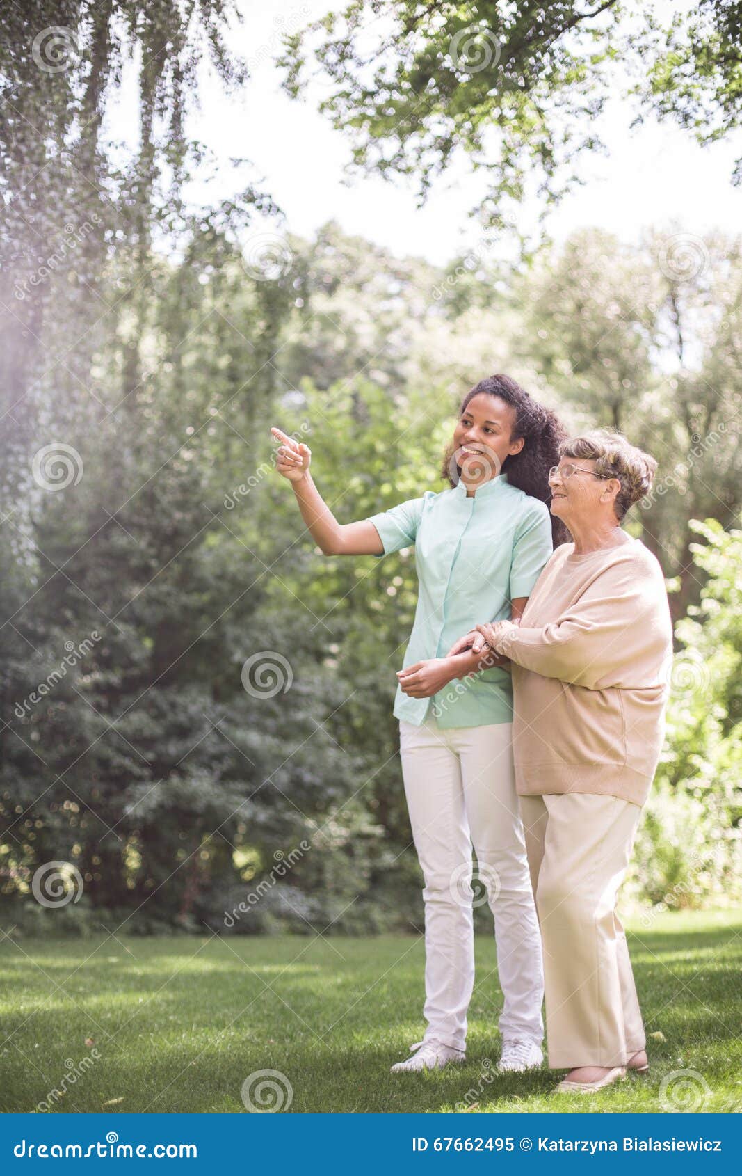 Talking with elder woman stock image. Image of smiling - 67662495