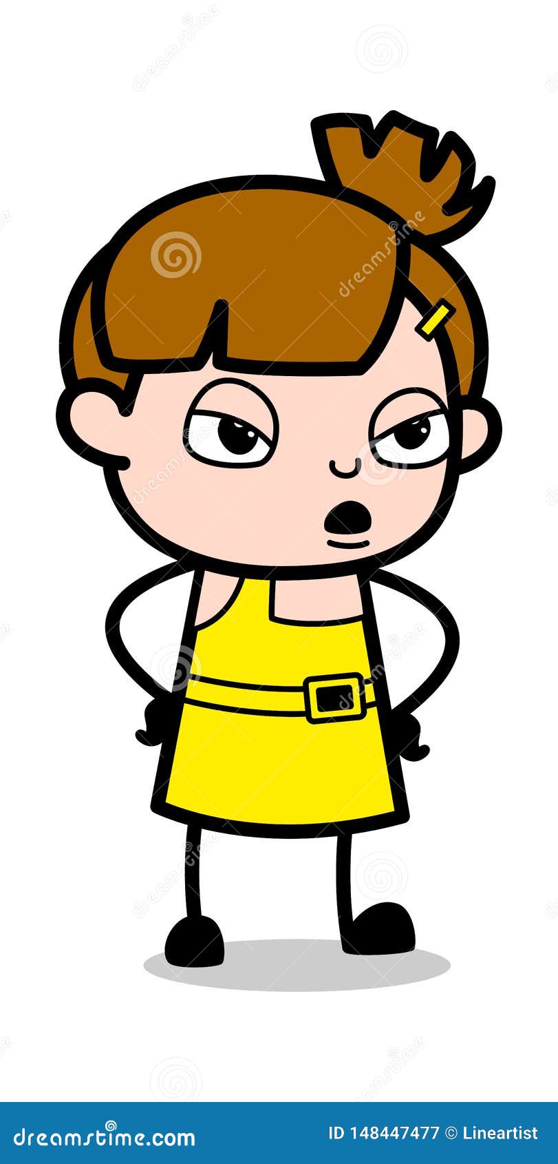 Talking Expression - Cute Girl Cartoon Character Vector Illustration ...