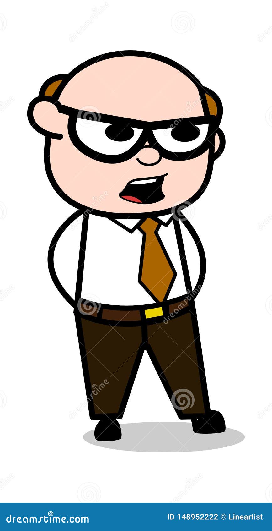 Talking Expression - Retro Cartoon Office Old Boss Man Vector ...