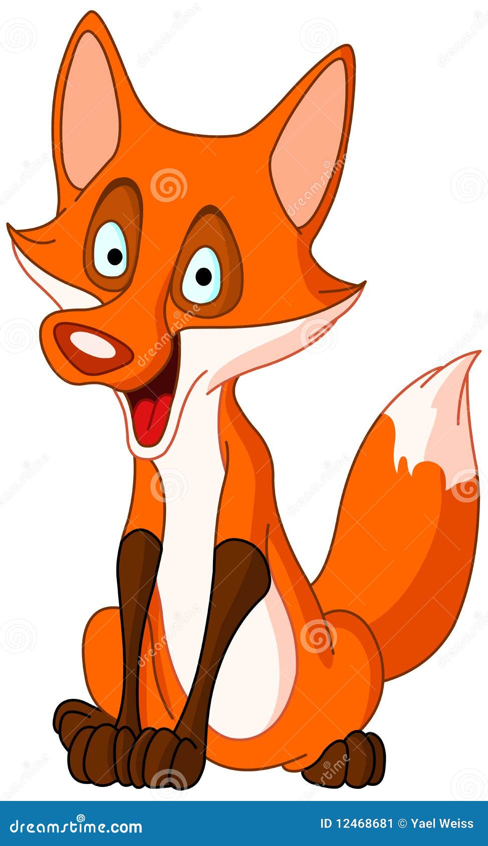 Talking fox stock vector. Illustration of sitting, presentation - 12468681