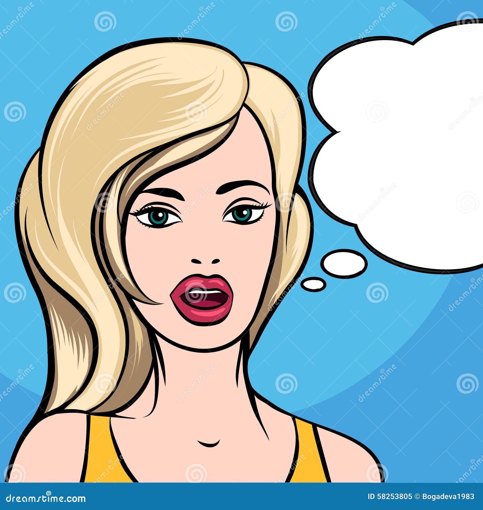 Talking Girl stock vector. Illustration of lady, hairstyle - 58253805