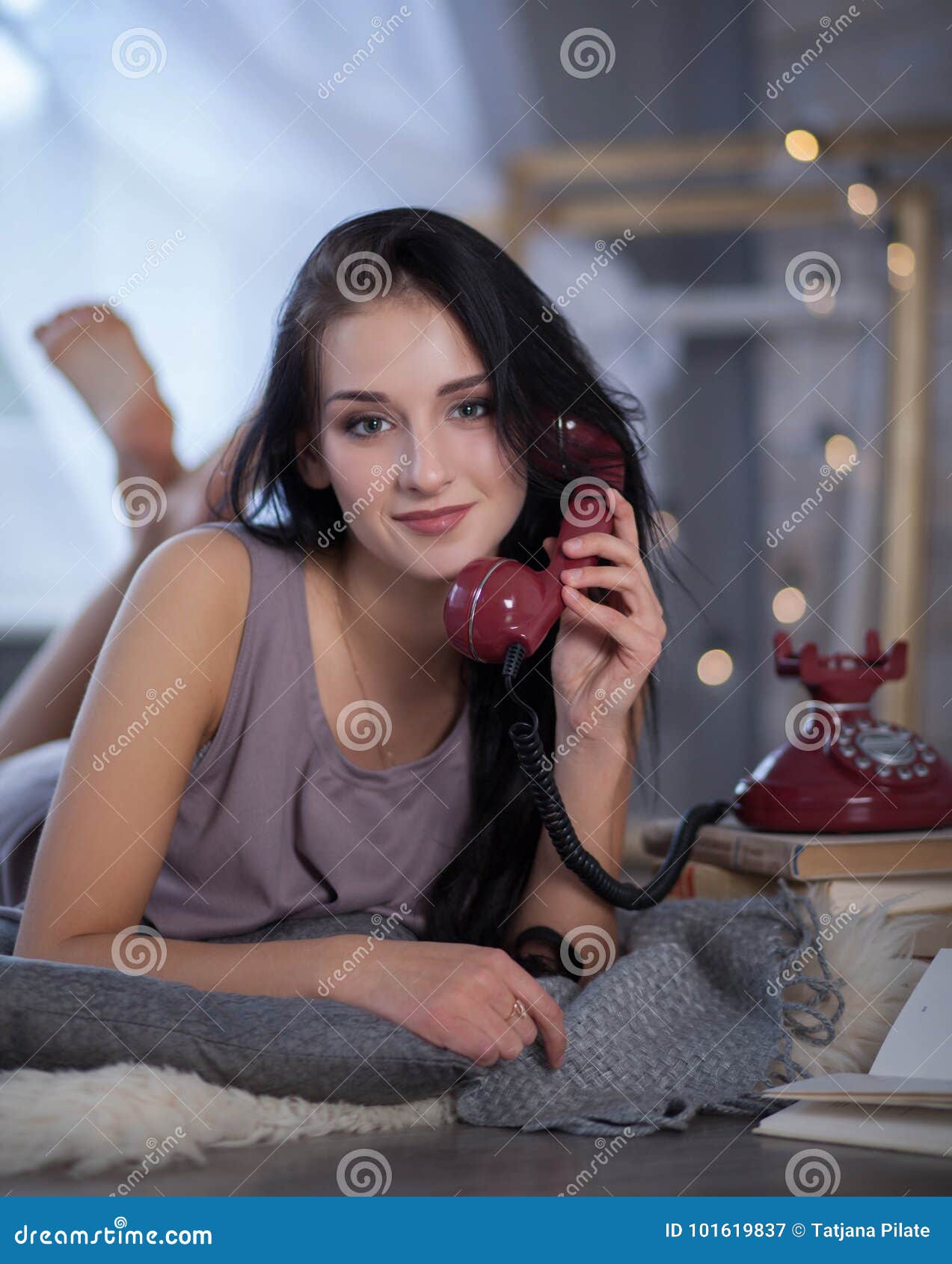 Talking girl stock image. Image of retro, cute, call - 101619837