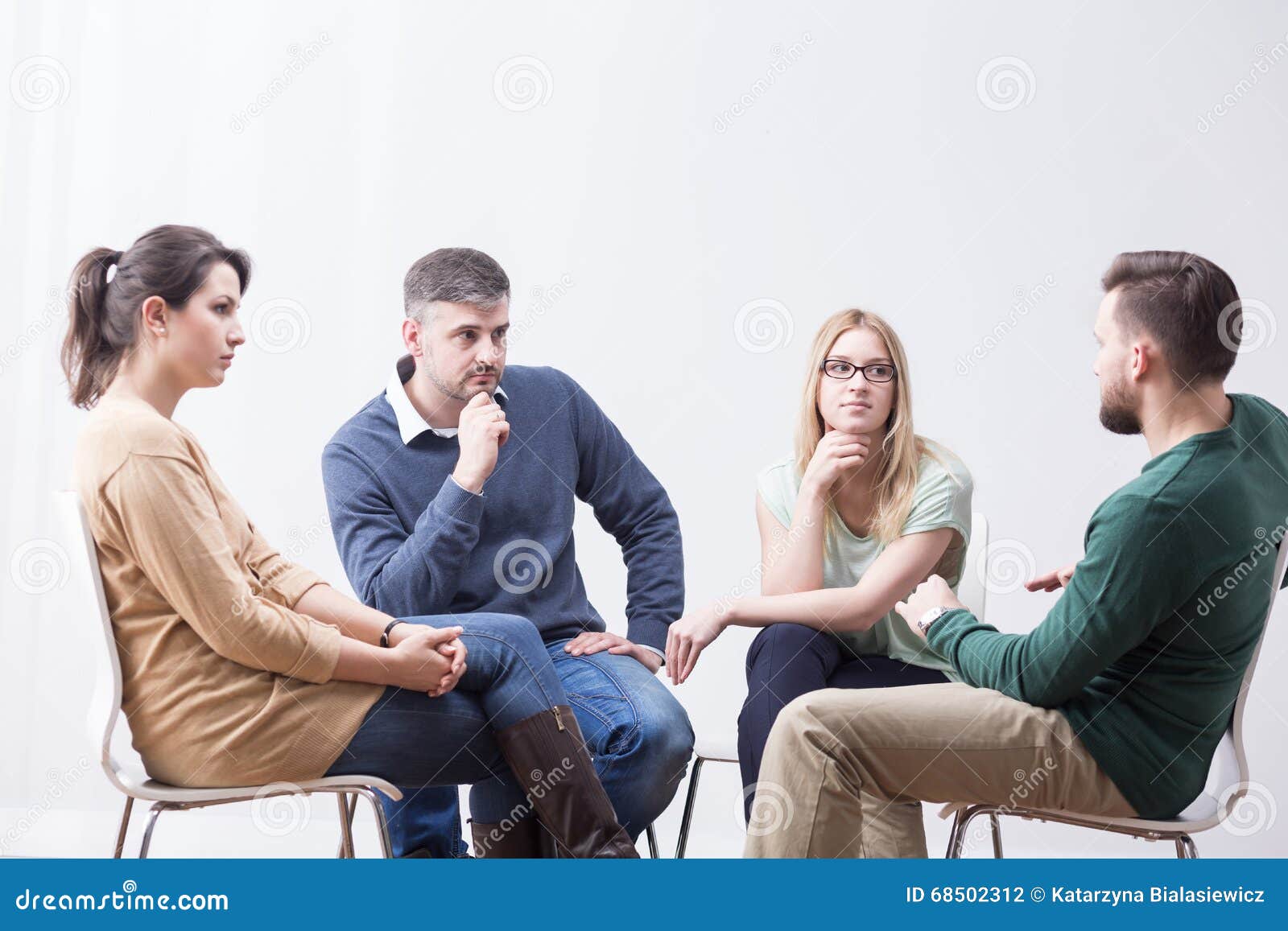 Talking in group stock photo. Image of discuss, therapy - 68502312