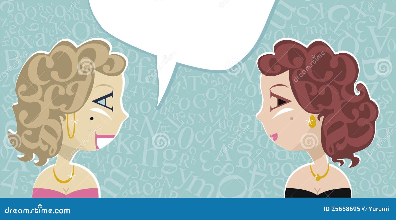 Talking Ladies stock vector. Illustration of bubbles - 25658695