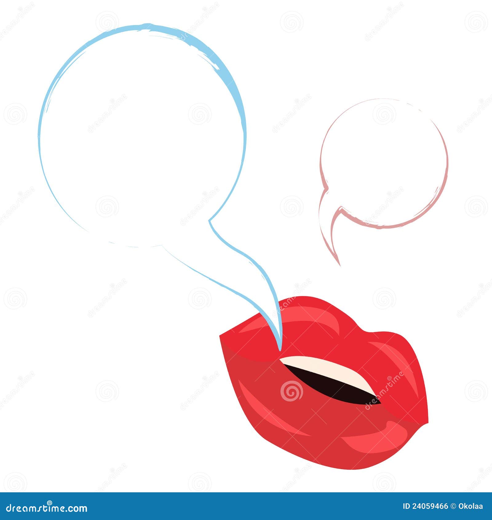 Talking Lips, with Speech Bubbles Stock Illustration - Illustration of ...