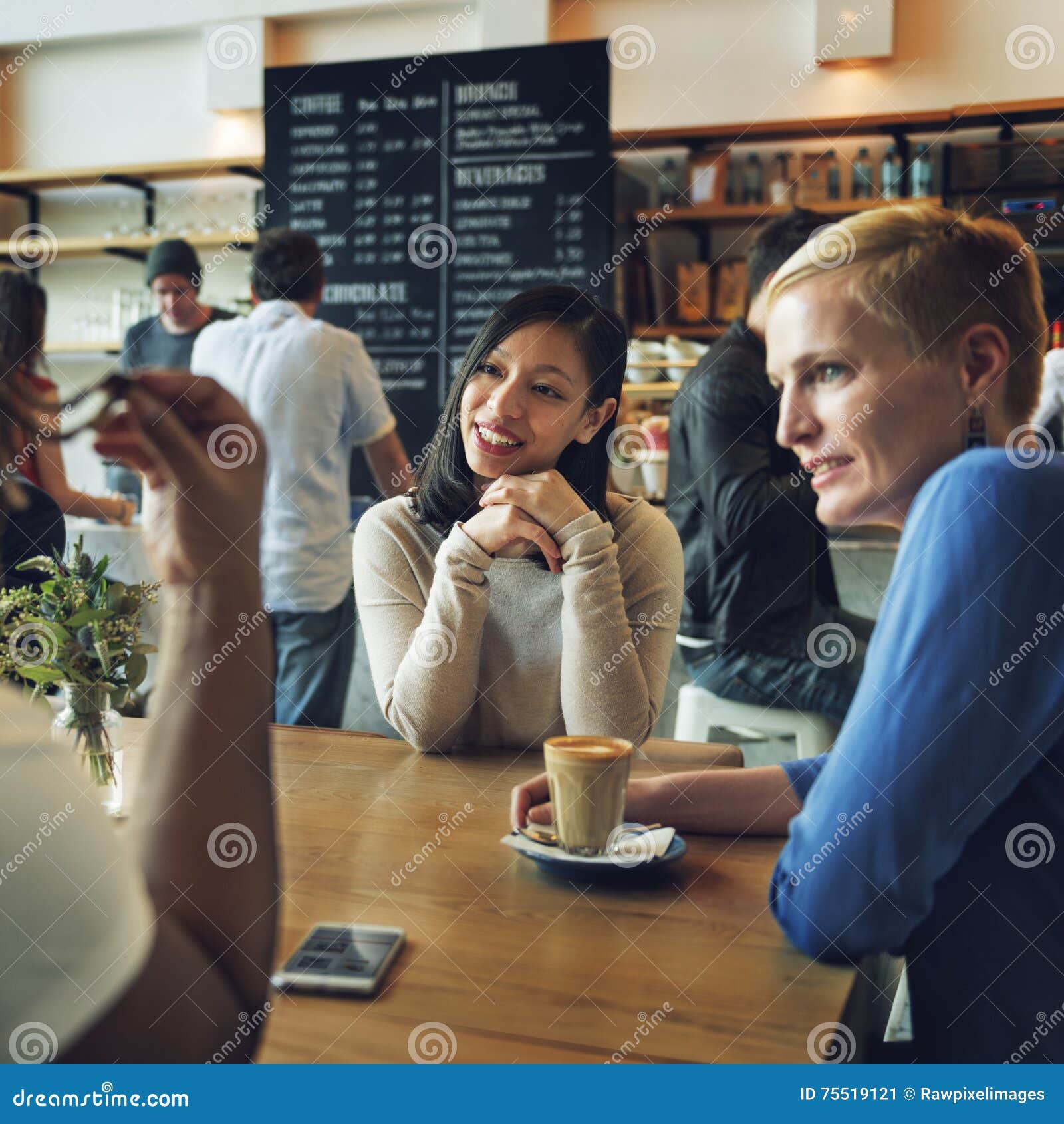 Talking Listening Coffee Meeting Cafe Concept Stock Image - Image of ...