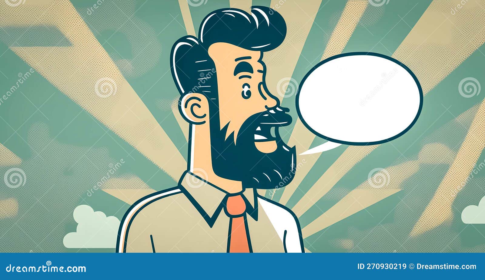 Talking Man with Cloud for Text, Generative AI. Stock Image - Image of ...